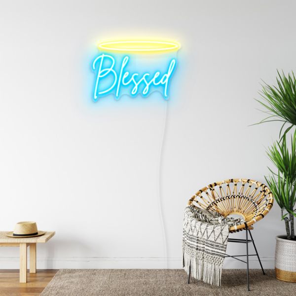 Neon Blessed Sign Sold by Custom Neon for Kid's Bedroom & Nursery