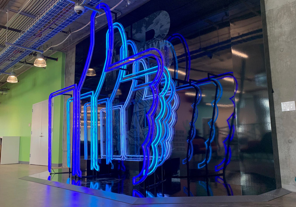 Custom Neon® Showcase - Facebook LA Like Icon in RGB LED Neon